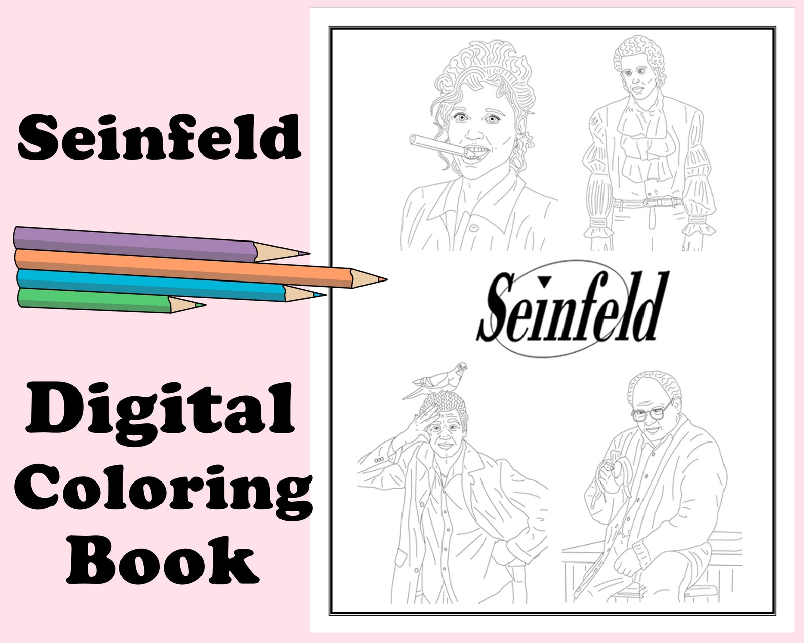 Seinfeld Digital Coloring Book // Instant Print PDF File - Etsy Canada