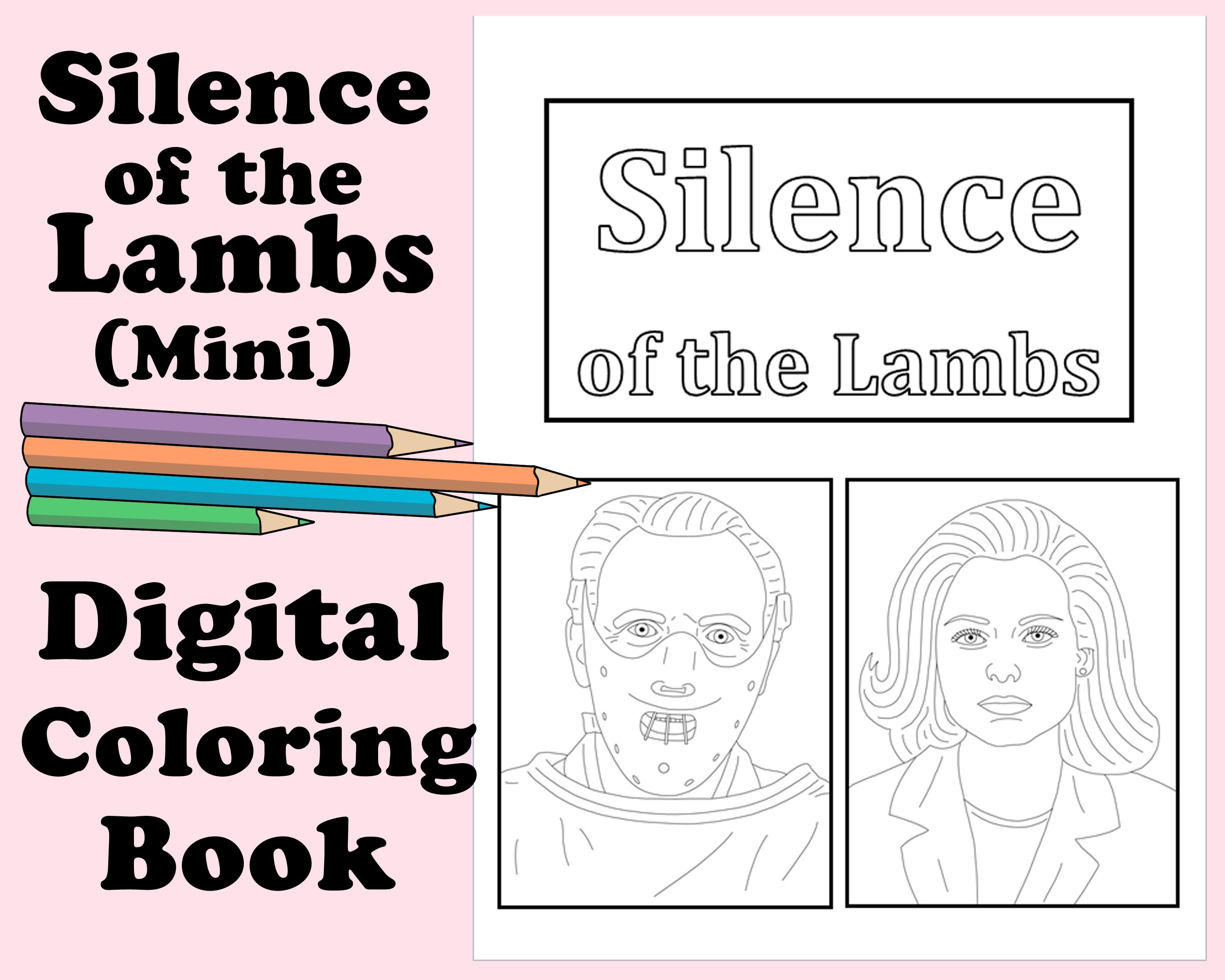 El silencio de los corderos Mini libro para colorear digital // PDF de ...