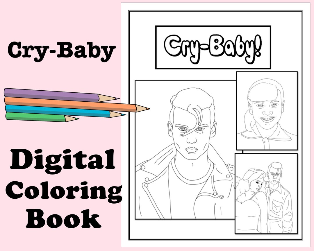 Cry-baby Adult Coloring Book: Hand-drawn 50s Characters (printable PDF ...