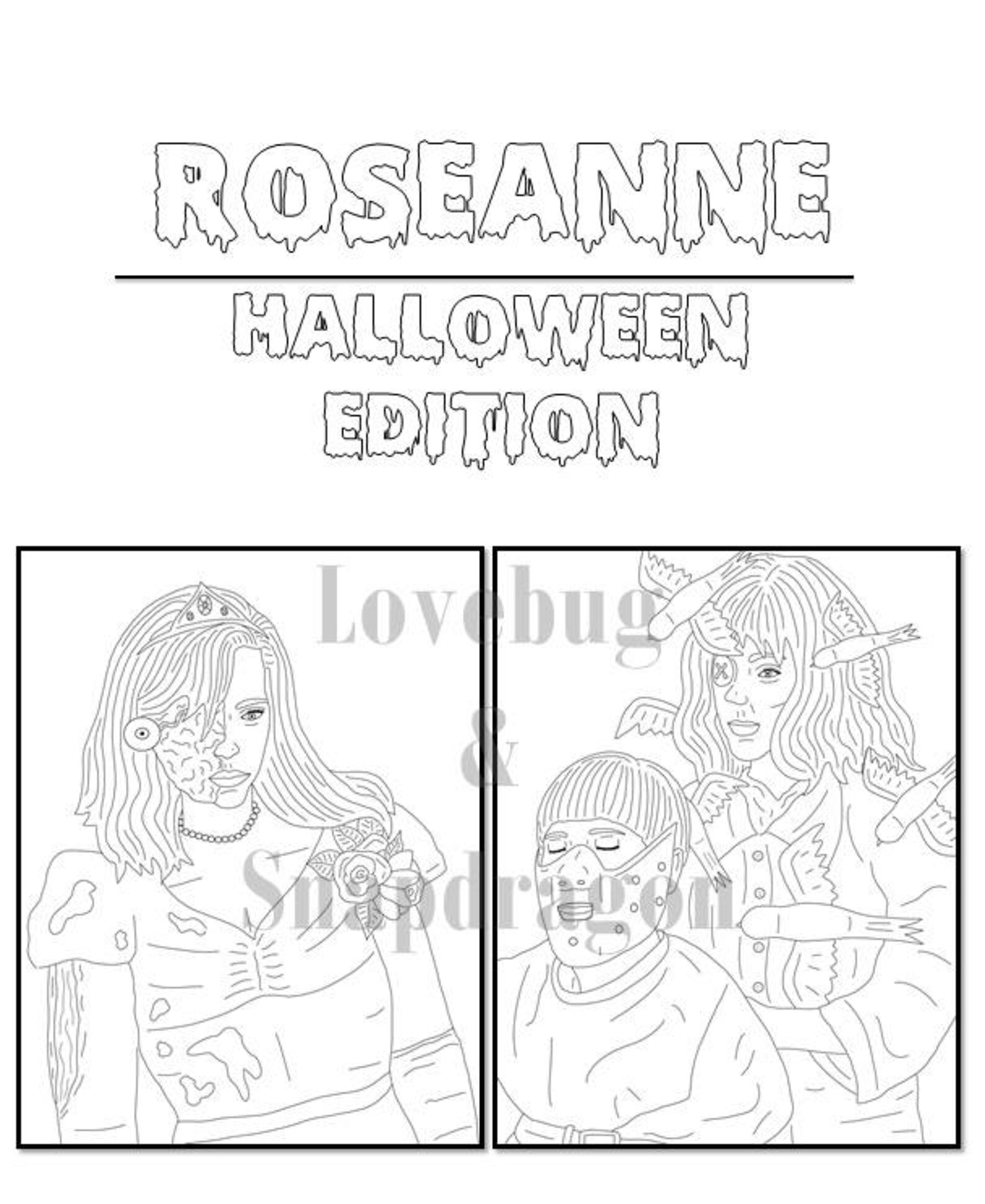 Roseanne Digital Coloring Book // Instant Print PDF File - Etsy