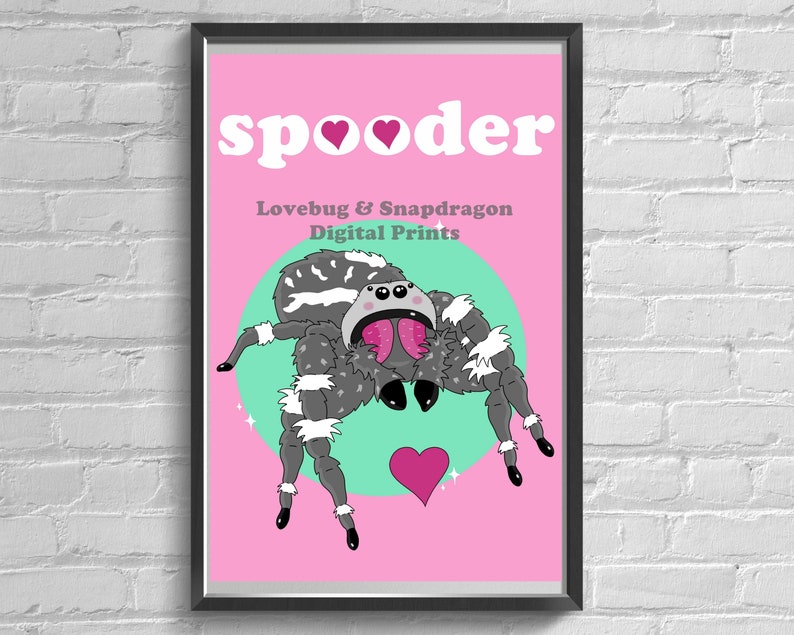 Jumping Spider Digital Print // Printable Wall Art, Poster, Digital ...
