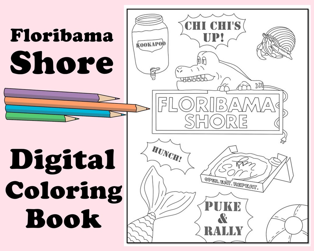 Floribama Shore Coloring Book: Hand-drawn MTV Characters (printable PDF ...