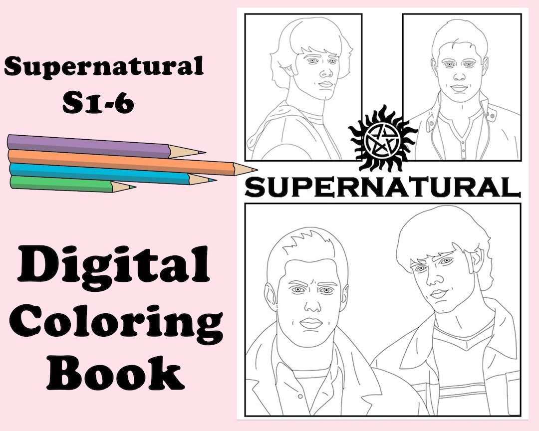 Supernatural Digital Coloring Book // Instant Print Digital File ...