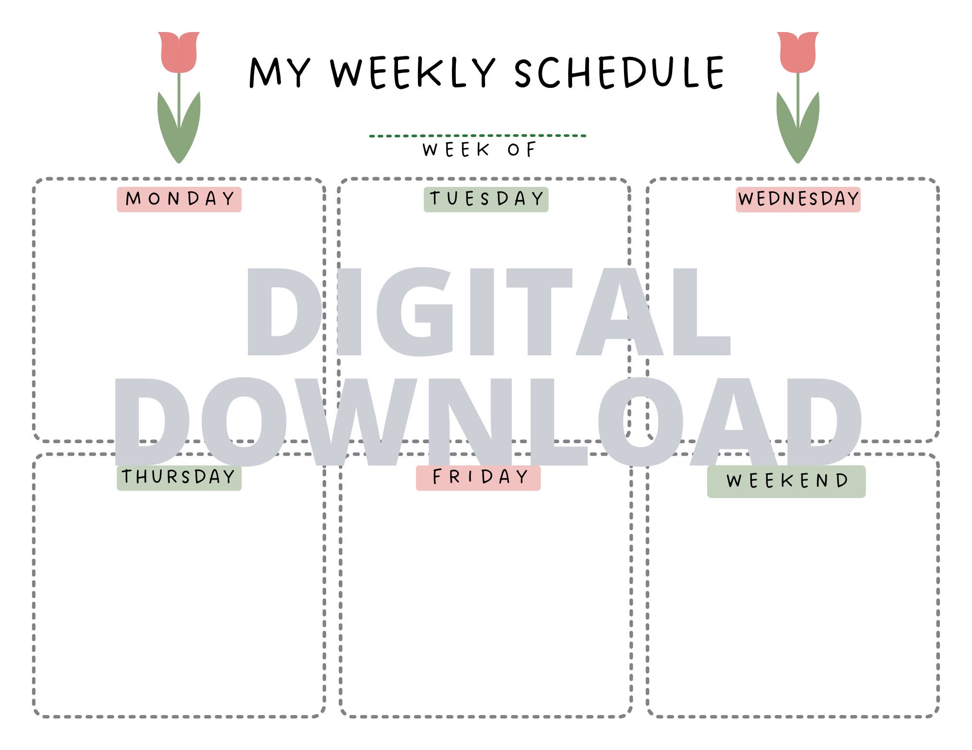 Weekly Planner for Kids - Spring Theme - Etsy