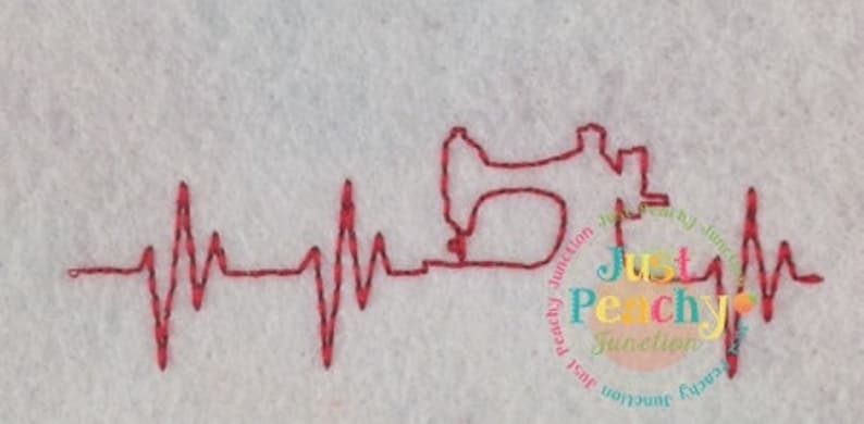 Sewing Heartbeat Machine Embroidery Design - Etsy