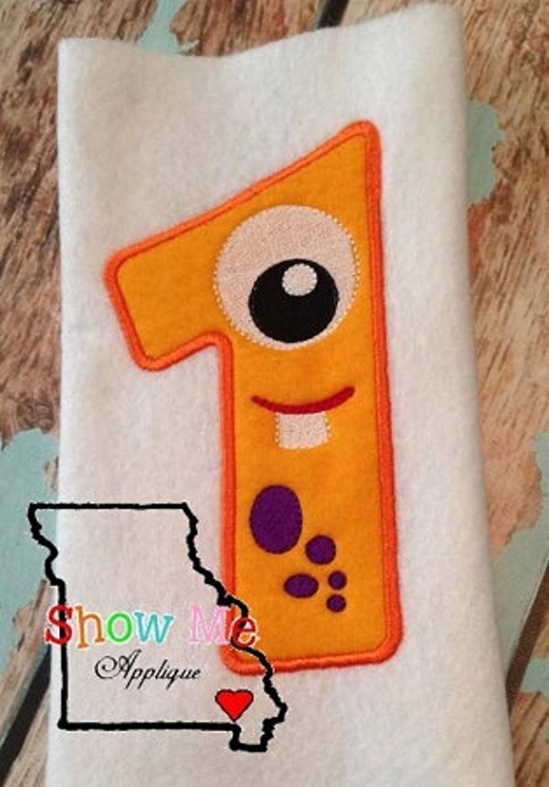 Monster Number 1 Applique Machine Embroidery Design - Etsy