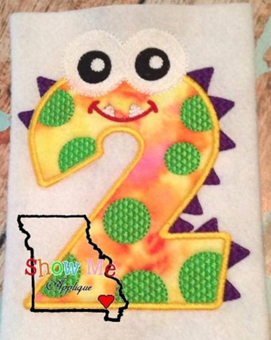 Monster Number 2 Applique Machine Embroidery Design - Etsy