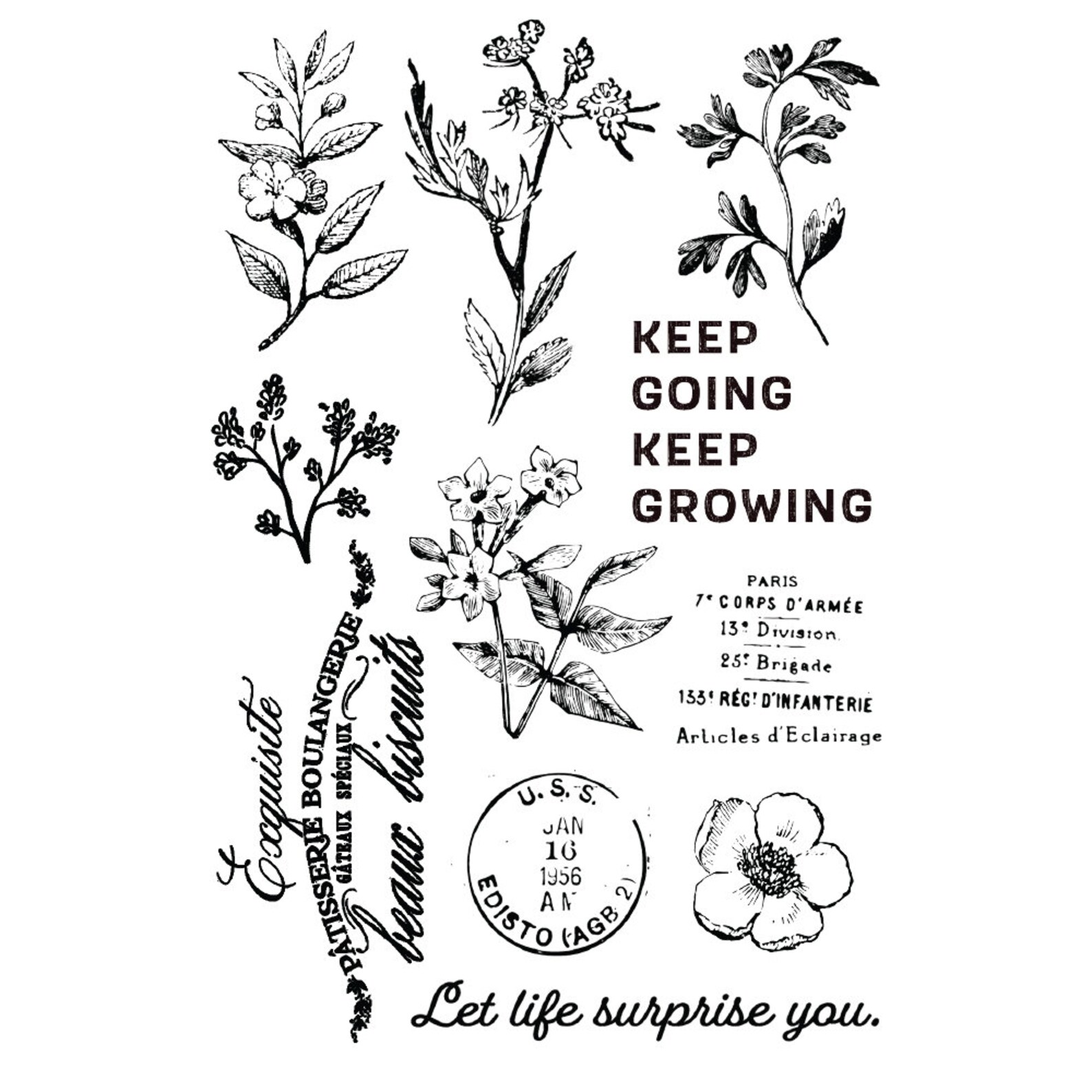 Nature Lover Collection Clear Stamps Prima Mixed Media - Etsy