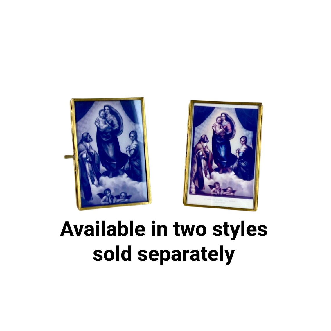 Brass and Glass Photo Frame With B/W Vintage Image Photo - Etsy