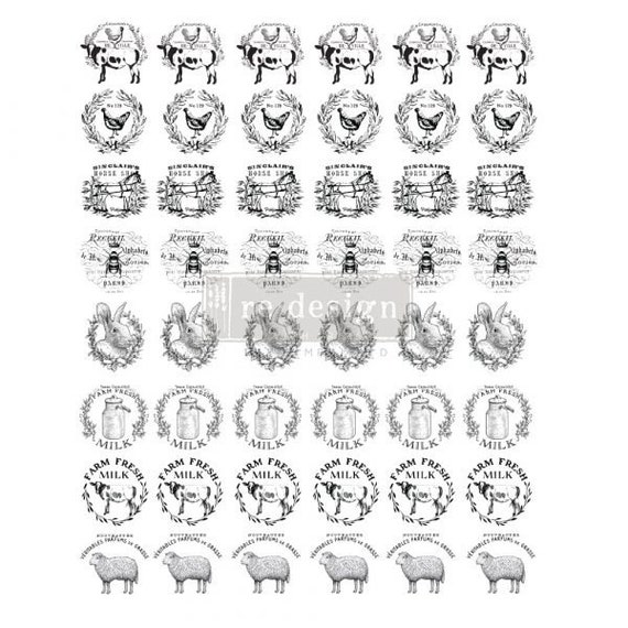 Farm Sweet Farm Redesign Knob Transfer Home Décor by Prima | Etsy