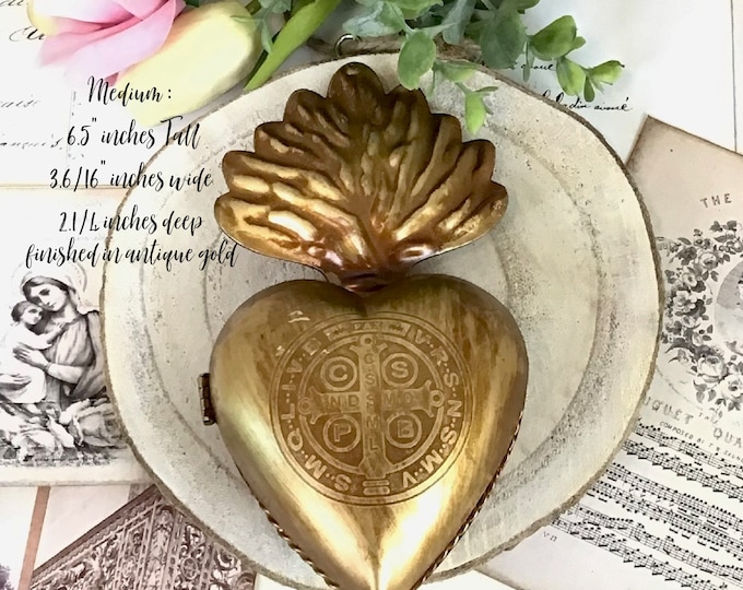 Sacred Heart Medium Prayer Box No. 2, Latin VADE RETRO SATANA, Gold ...
