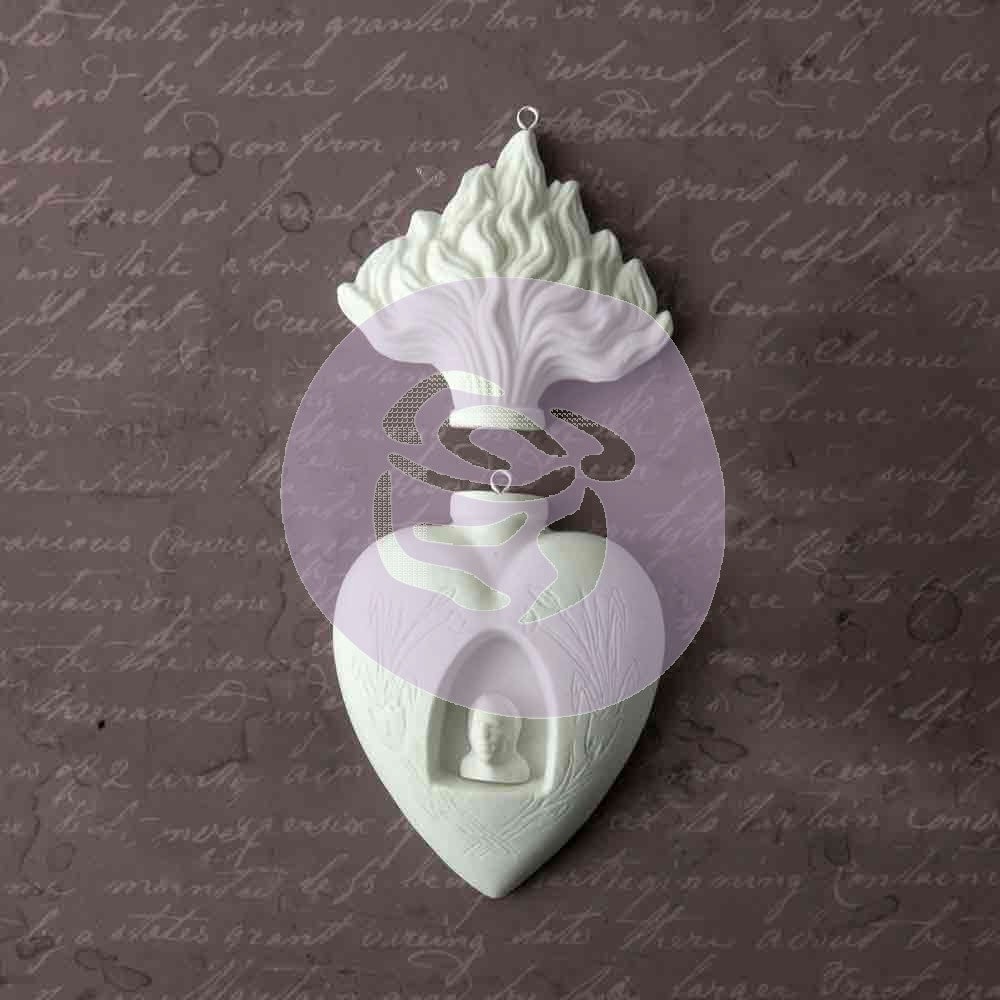 Flaming Heart,Wood Support, Relics & Artifacts, Archival Cast by Prima ...