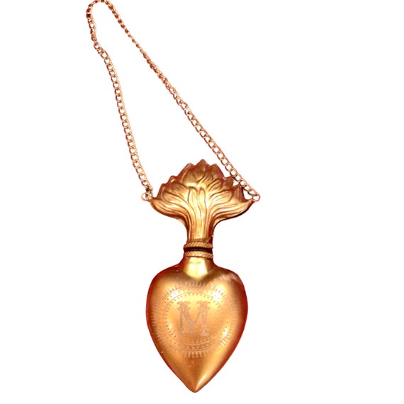 Gold Sacred Flaming Heart Decanter Style Urn With Chain Gold - Etsy