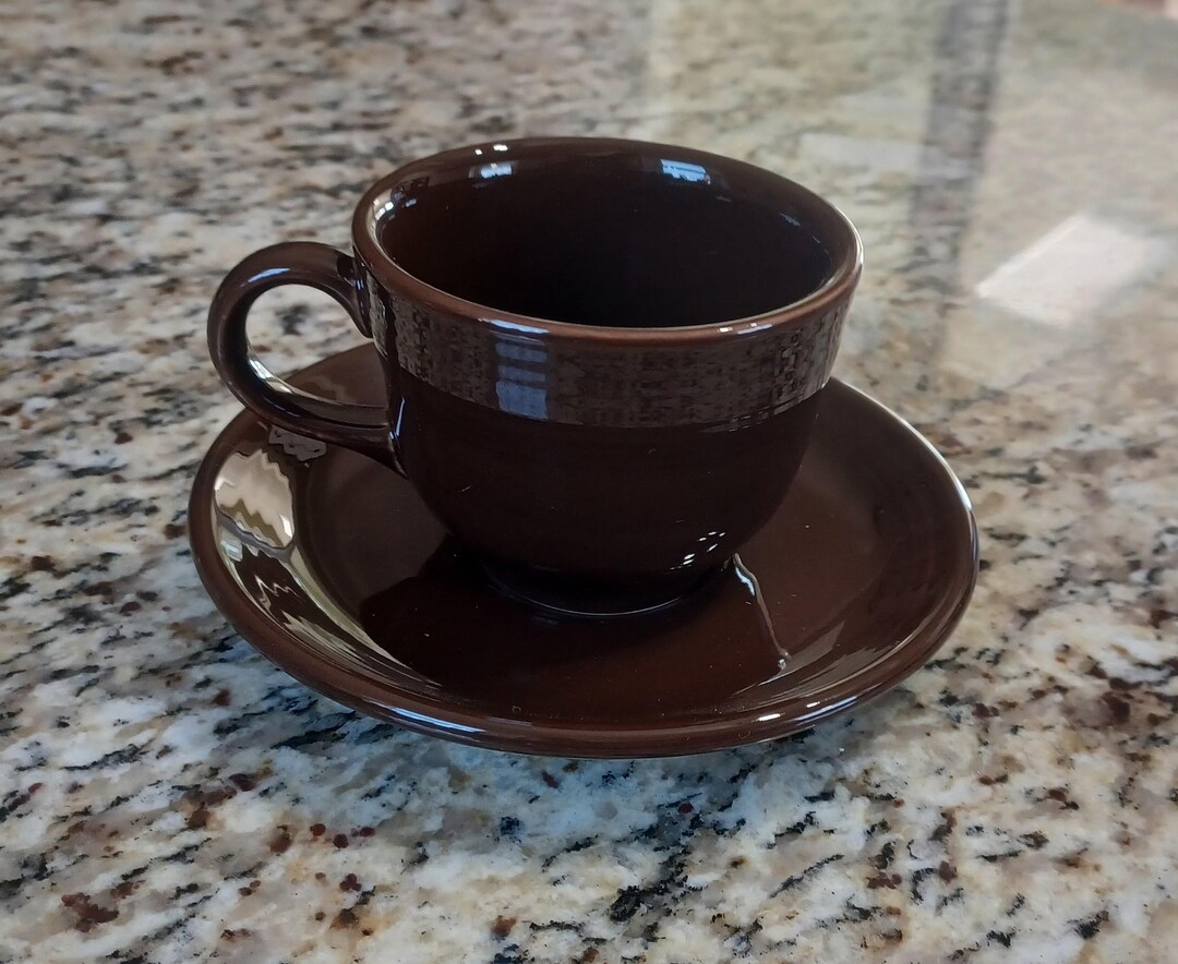 Fiestaware Chocolate Tea Cup Saucer Set Retired Color Limited ...