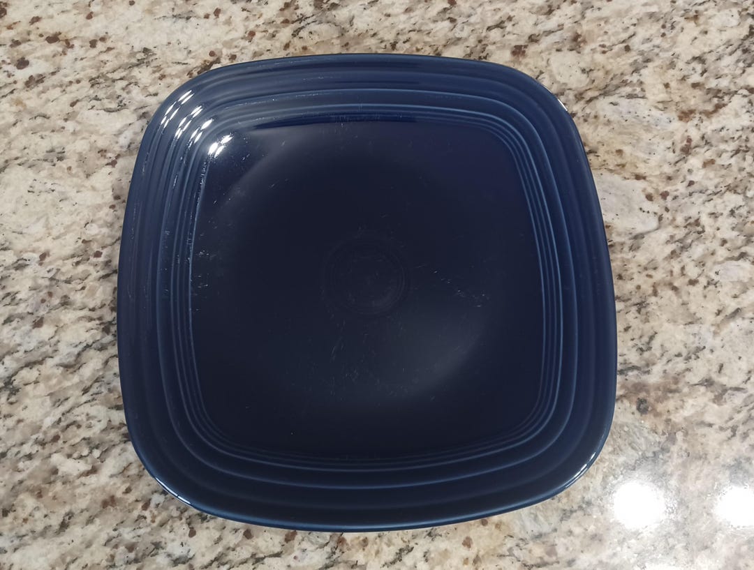 Fiestaware Cobalt Blue Square Dinner Plate Homer Laughlin Discontinued ...