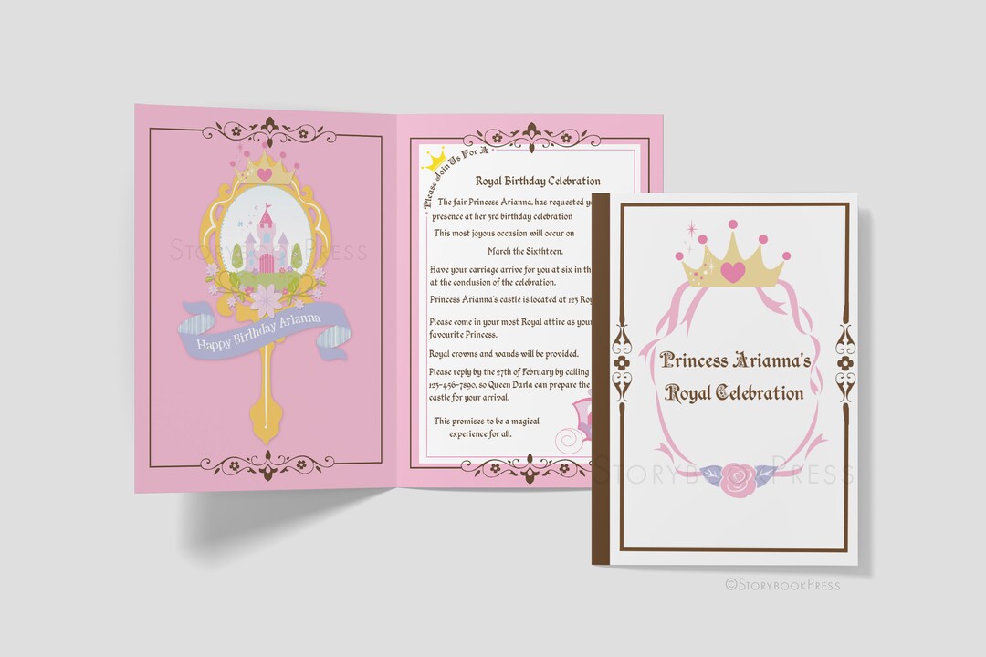 Fairy Tale Princess Storybook Invitation design Fee - Etsy