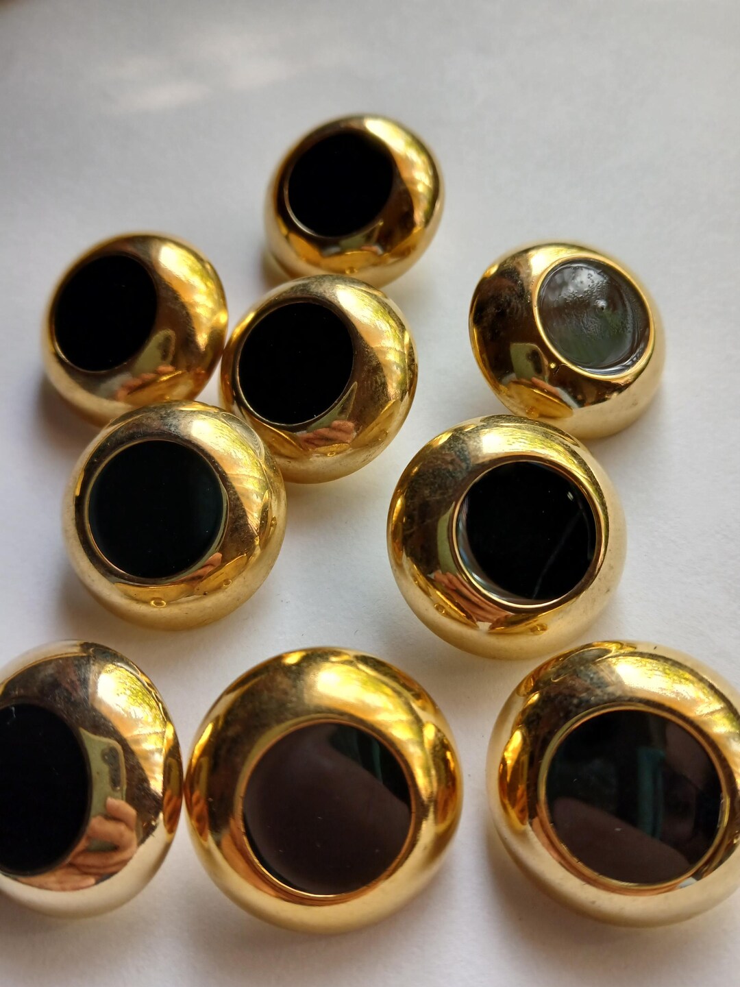 9 Black Hole Sewing Buttons 1 1/16 Inch JAV - Etsy