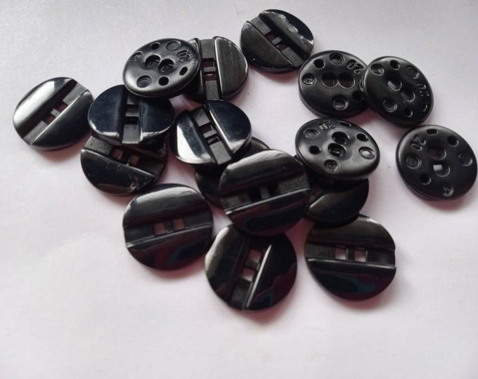 17 Vintage Black With a Stripe Sewing Buttons 15mm AEZ - Etsy