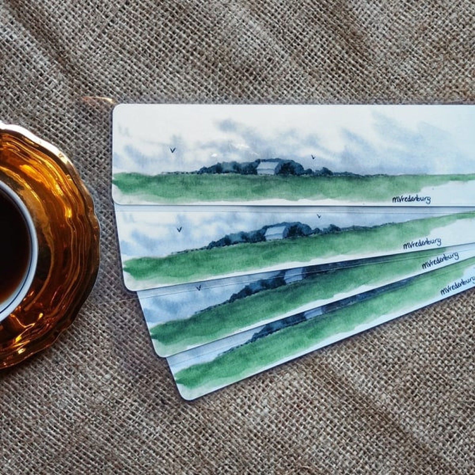 Rural Farm Bookmark Landscape Rainy Day Farmhouse - Etsy