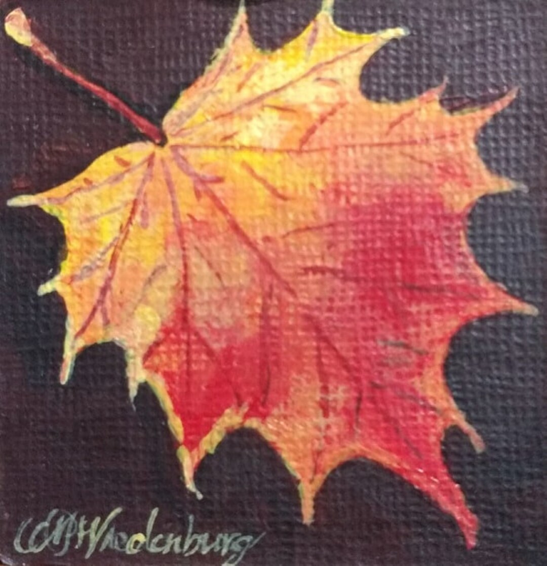 Fallen Fall Autumn Leaf Foliage Halloween Home Decor Original Miniature ...