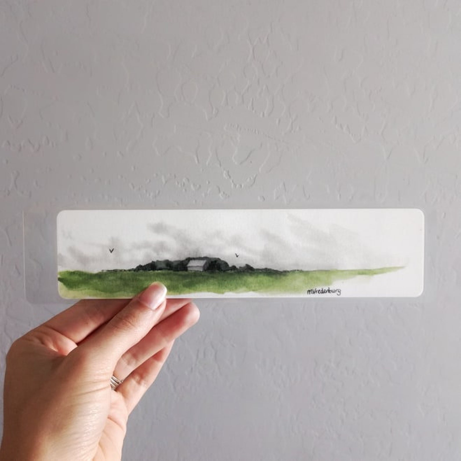 Rural Farm Bookmark - Landscape Rainy Day Farmhouse - Laminated ...