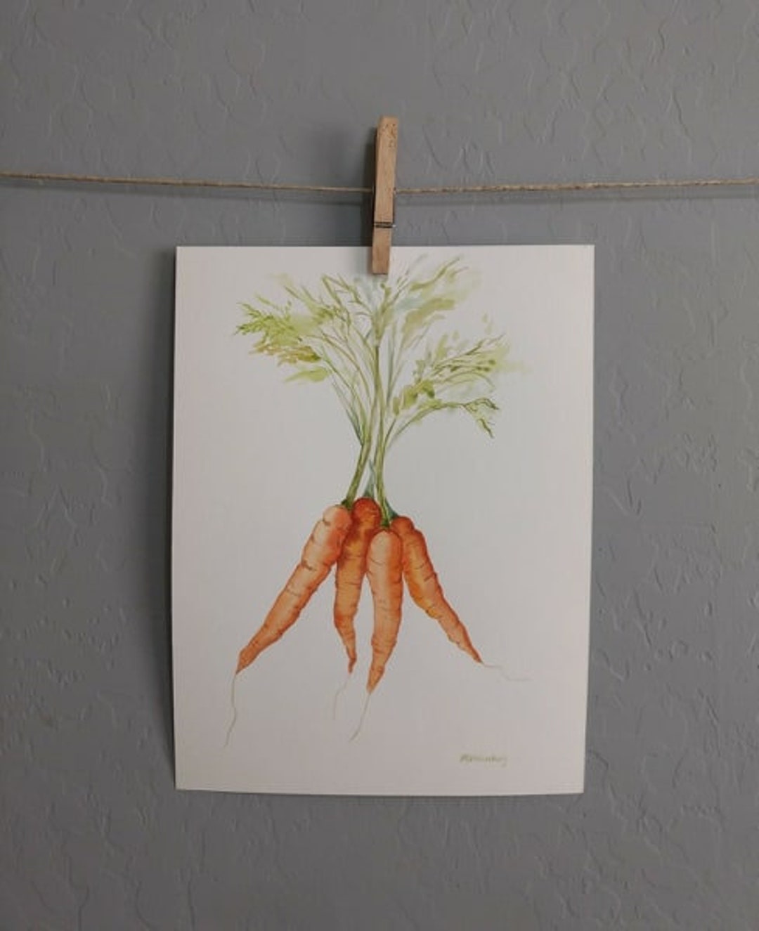 Carrots - Orange Root Vegetable - Kitchen Dining Room Decor Farmhouse ...