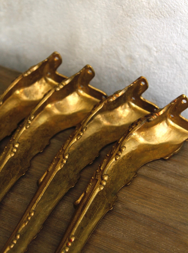 Antique Brass Table Legs, Set of 4 Table Legs, Ornate Table Legs ...