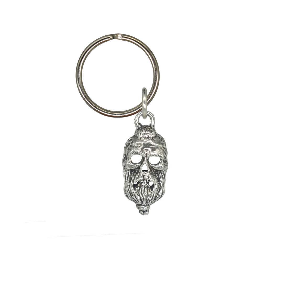 3D Skull With Beard Keychain, G134KC, 1 1/4 Inch, Viking, Death, Metal ...