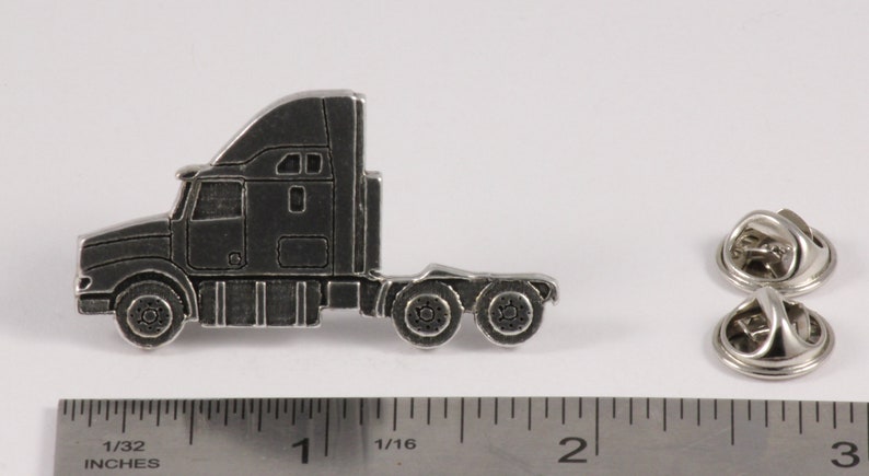 Semi Truck Pin Pewter Semi Truck Trucker Vehicle - Etsy