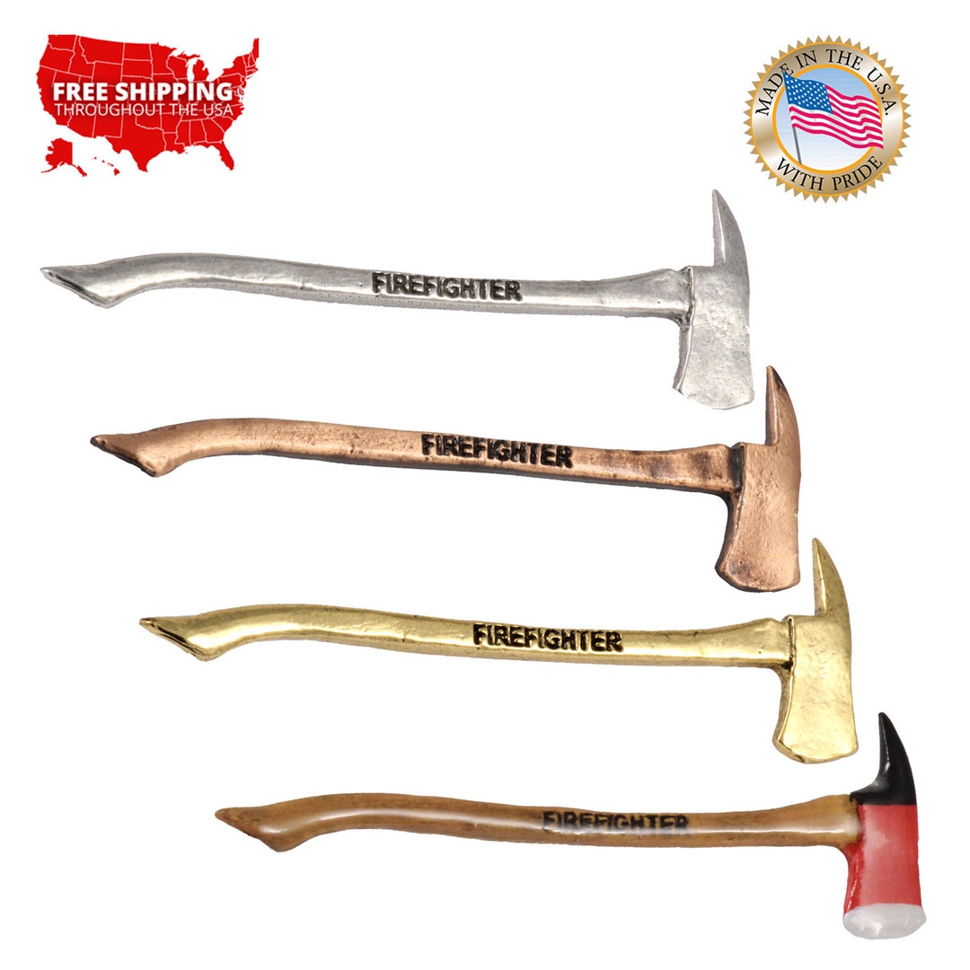 Fireman's Axe-firefighter Engraved Pin, Pewter, Firefighter, Axe, First ...
