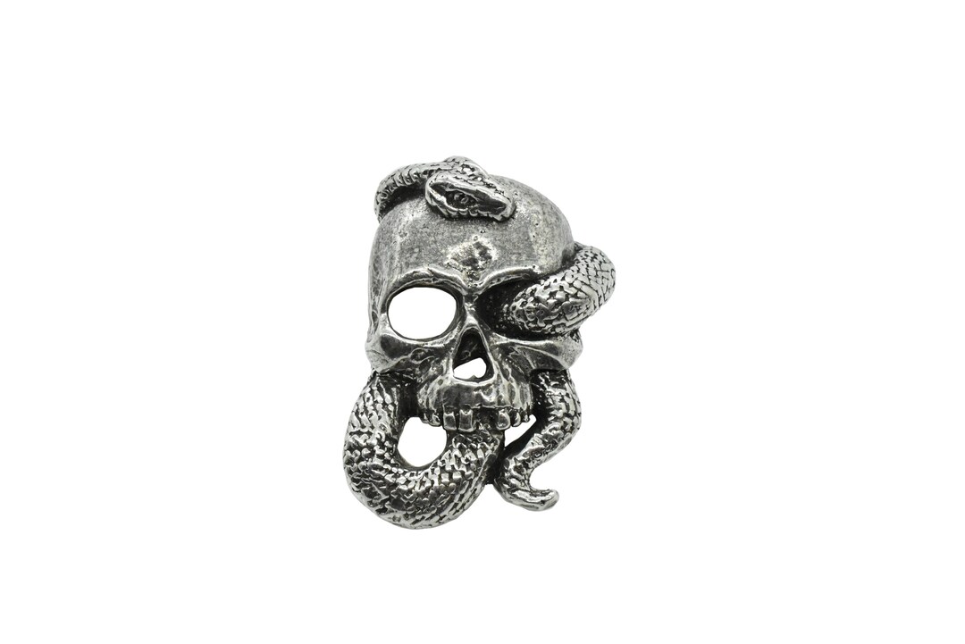 Snake Skull Pin, Skeleton, Serpent, Norse, Celtic, Gothic, Medieval ...