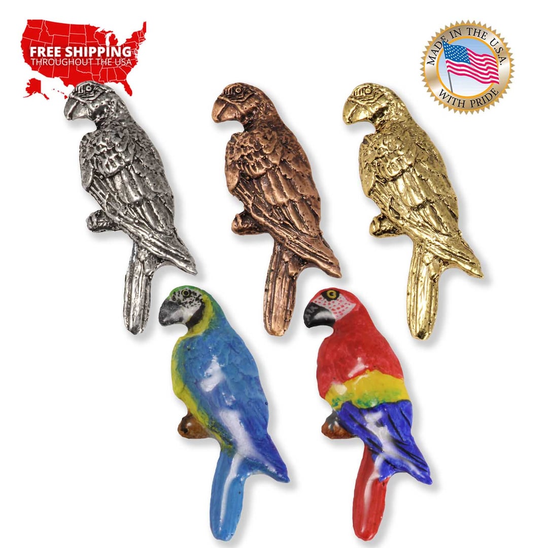 Creative Pewter Designs Mccall Parrot Bird Pewter Lapel Pin Brooch ...