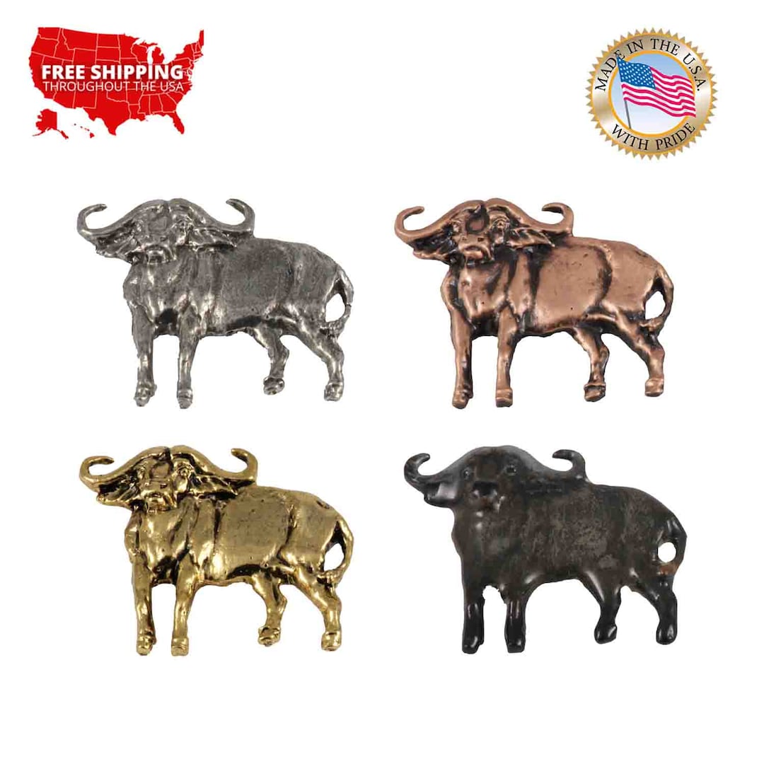 Cape Buffalo Pin, Fridge Magnet, M090F, 1.5 Inches, Handmade in the USA ...