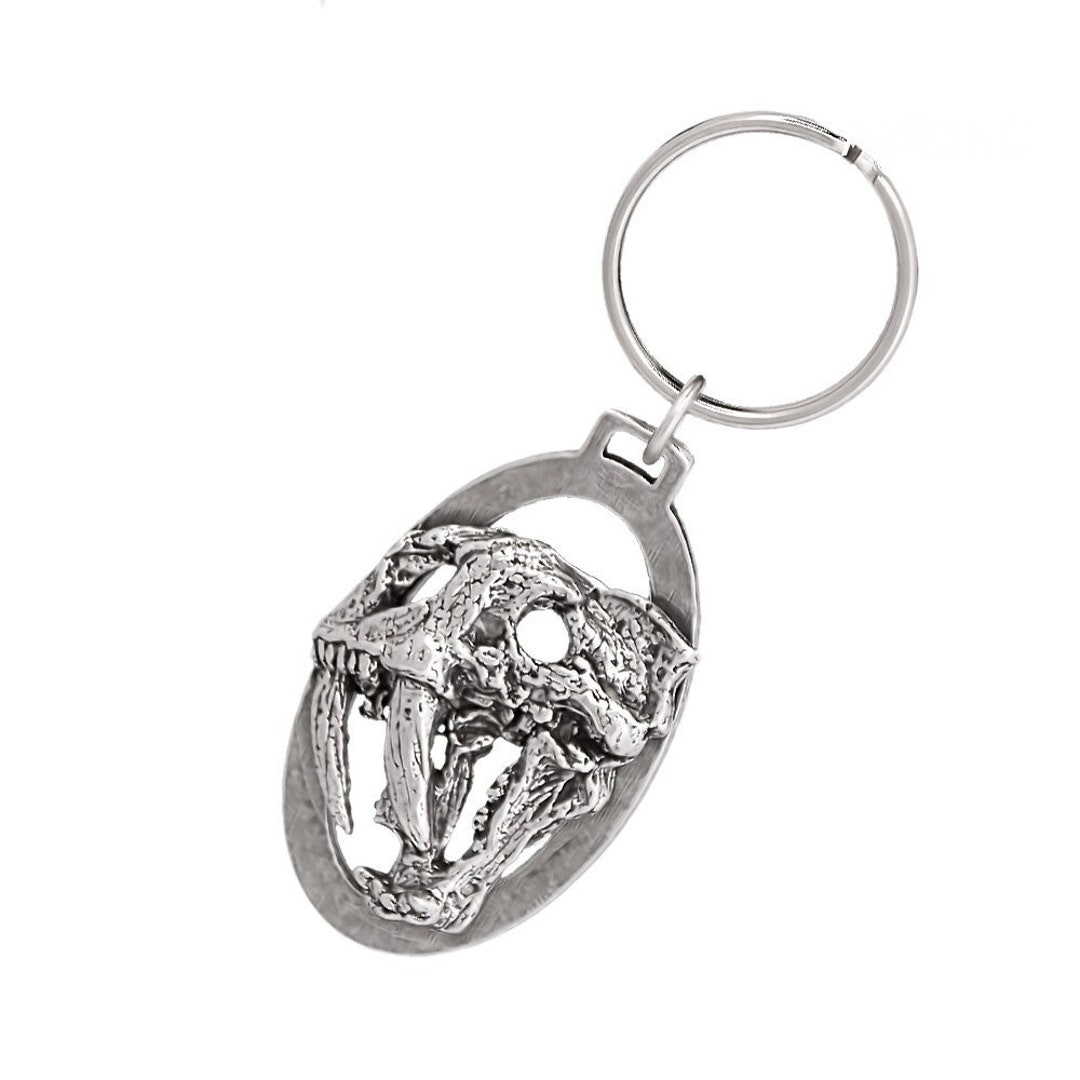 Saber Tooth Cat Skull Keychain, A202KC, 2 Inches, Ice Age, Tiger ...