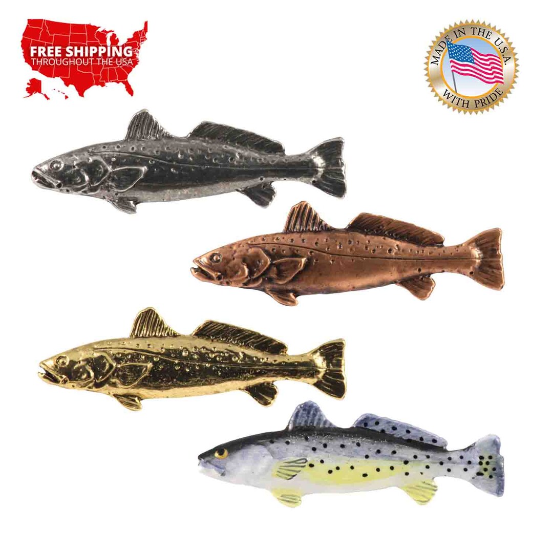 Speckled Trout Fish Pin, Pewter, Lapel, Hat, Pins, Brooch, Brooches ...