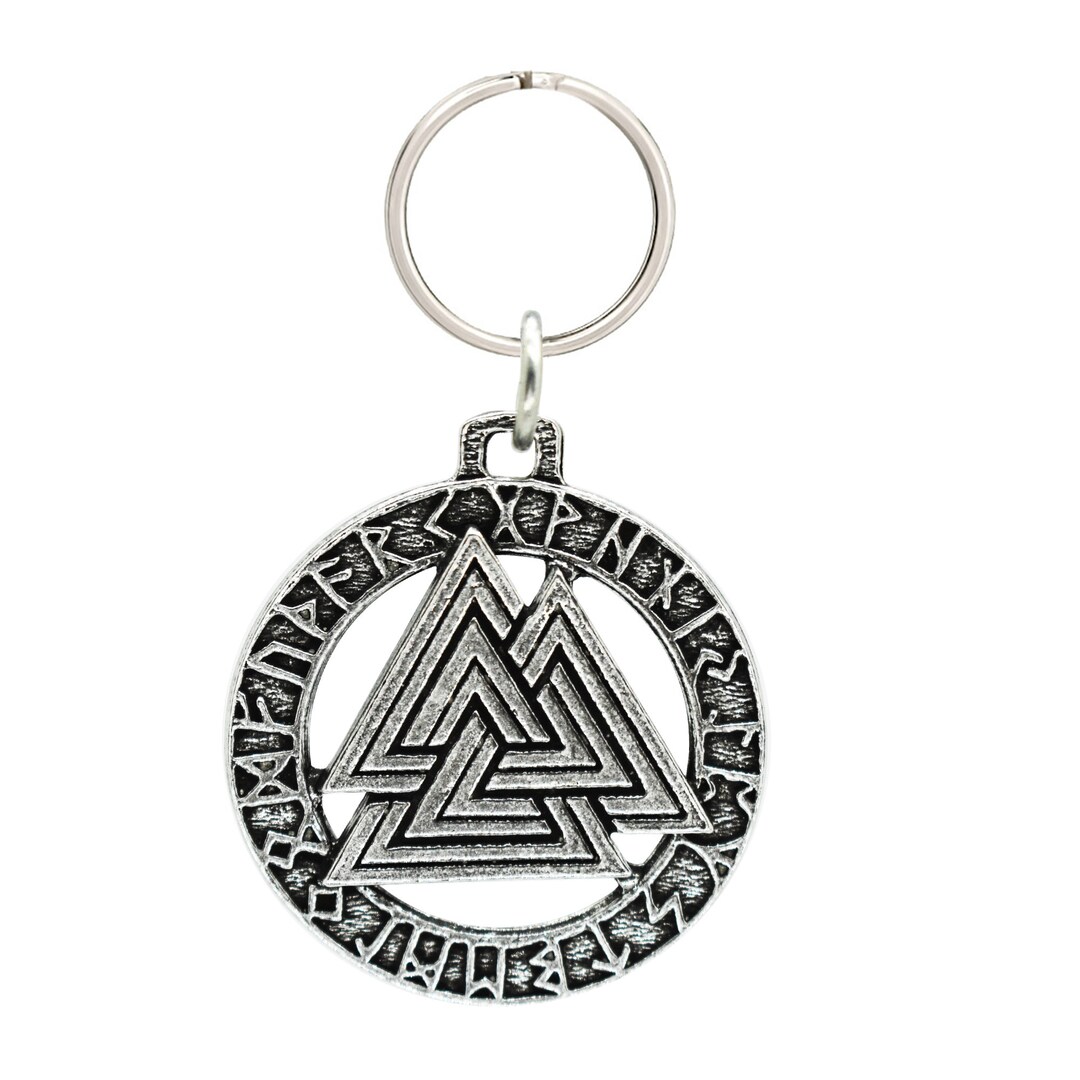 Viking Valknut in Runes Keychain, Norse, G028KC, Nordic, Celtic, Gothic ...