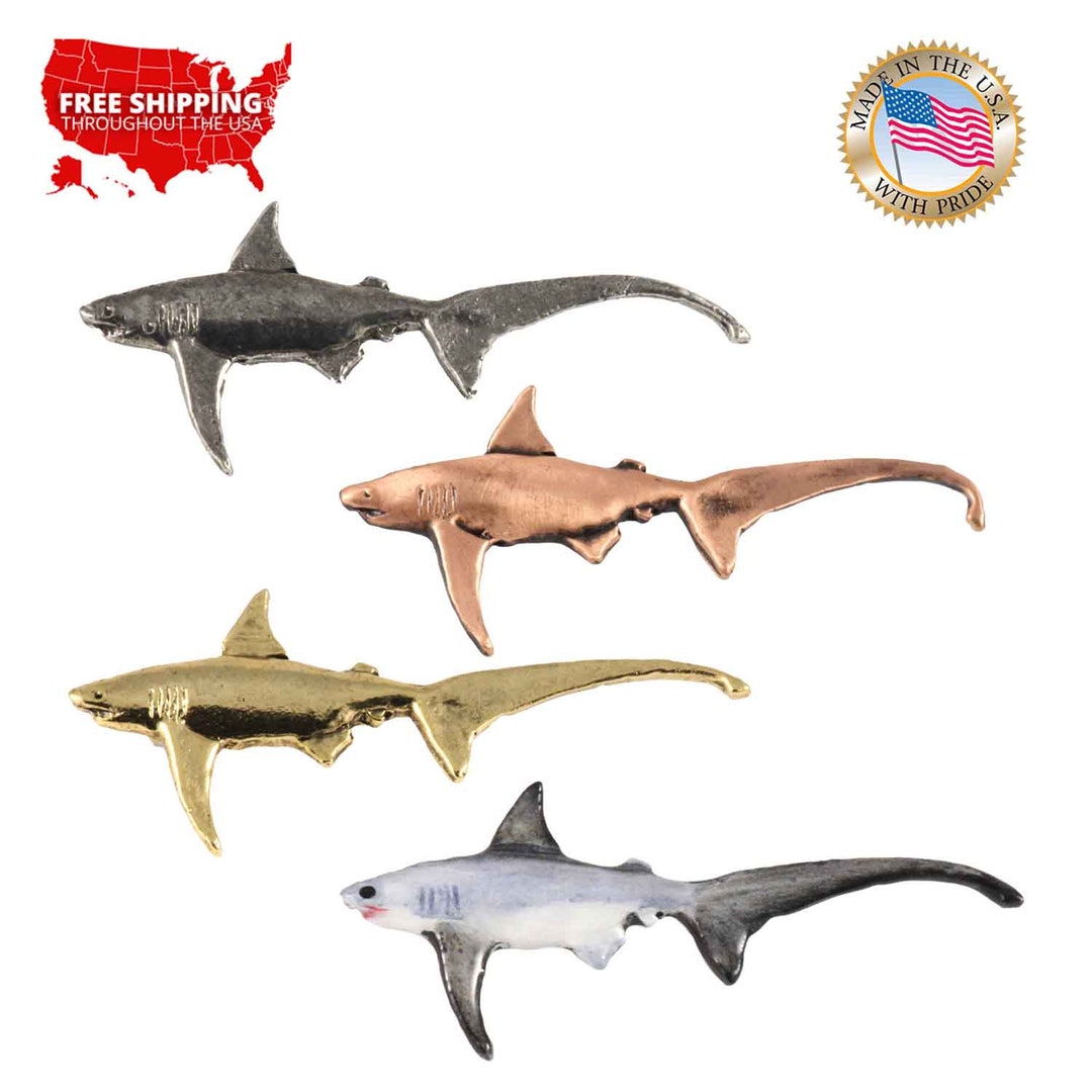 Thresher Shark Pin, Pewter, Lapel, Hat, Pins, Brooch, Brooches, Jewelry ...