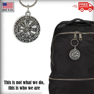 Vegvísir Runes Viking Compass Keychain, G114KC, 1 1/2 Inch, Metal ...
