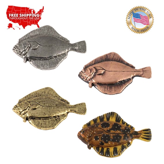 Flounder Fish Pin Pewter Lapel Hat Pins Brooch Brooches - Etsy