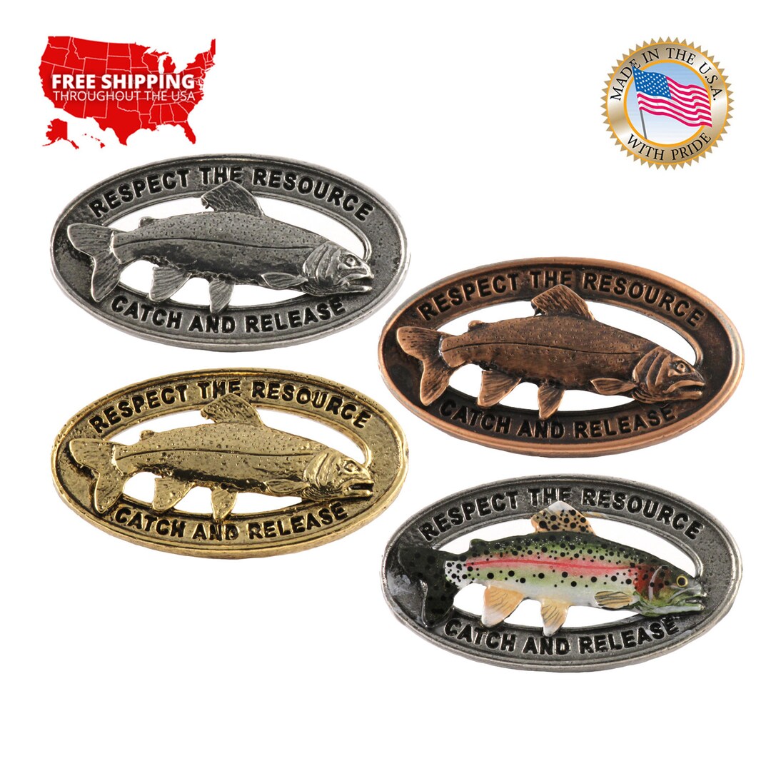 Creative Pewter Designs Catch & Release Rainbow Pewter Lapel Pin or ...