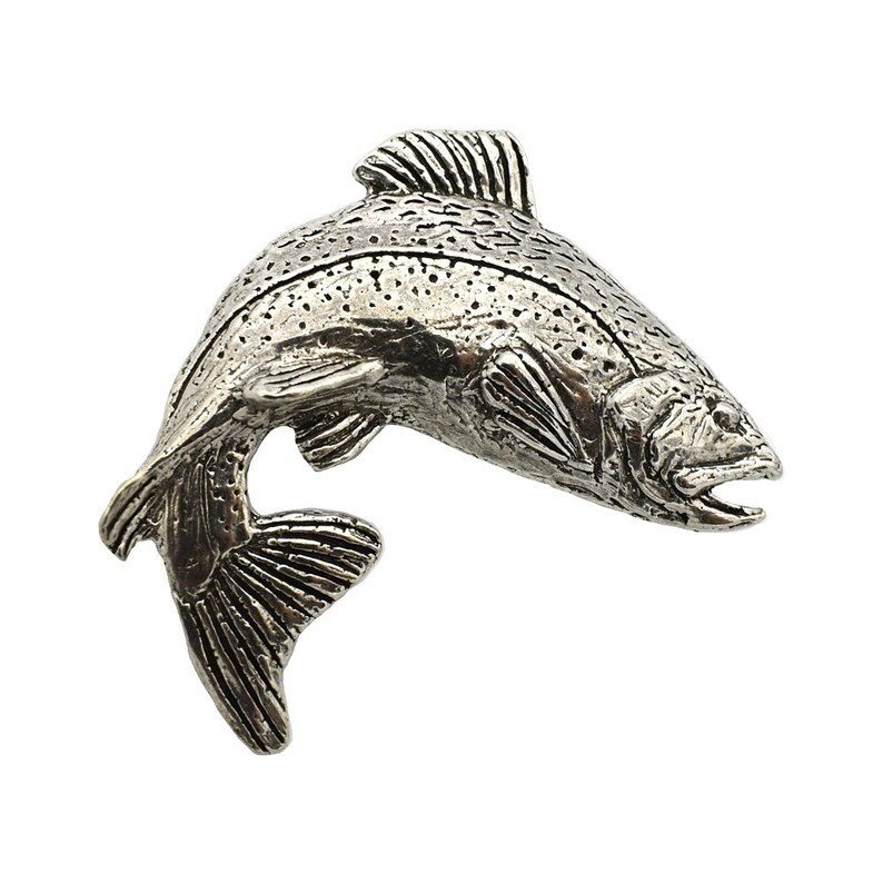 Brook Trout Pin Leaping Pewter Lapel Pins Brooch - Etsy