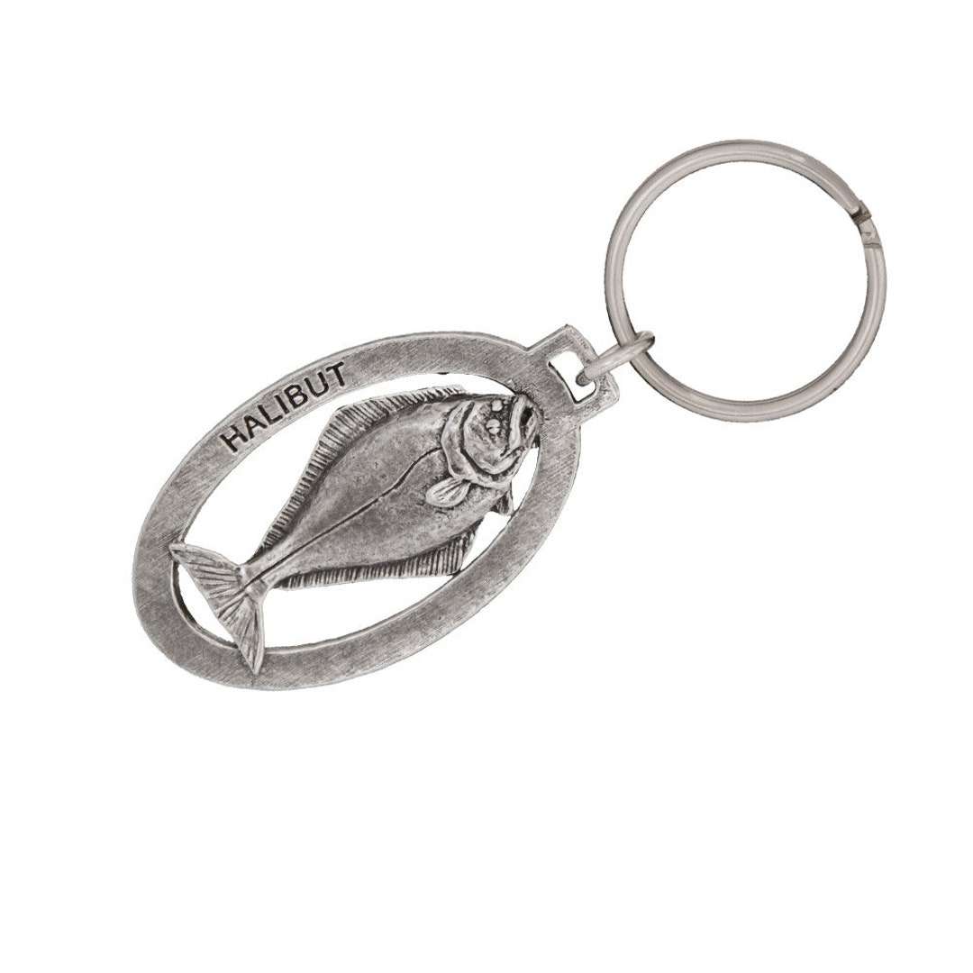 Pacific Halibut Keychain, S061KC, 2 Inch, Saltwater, Flat Fish, Alaska ...