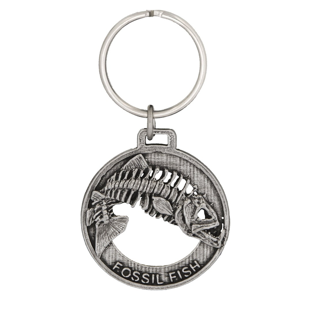 Fossil Fish Skeleton Leaping Keychain, F115KC, 2 Inch, Freshwater Fish ...