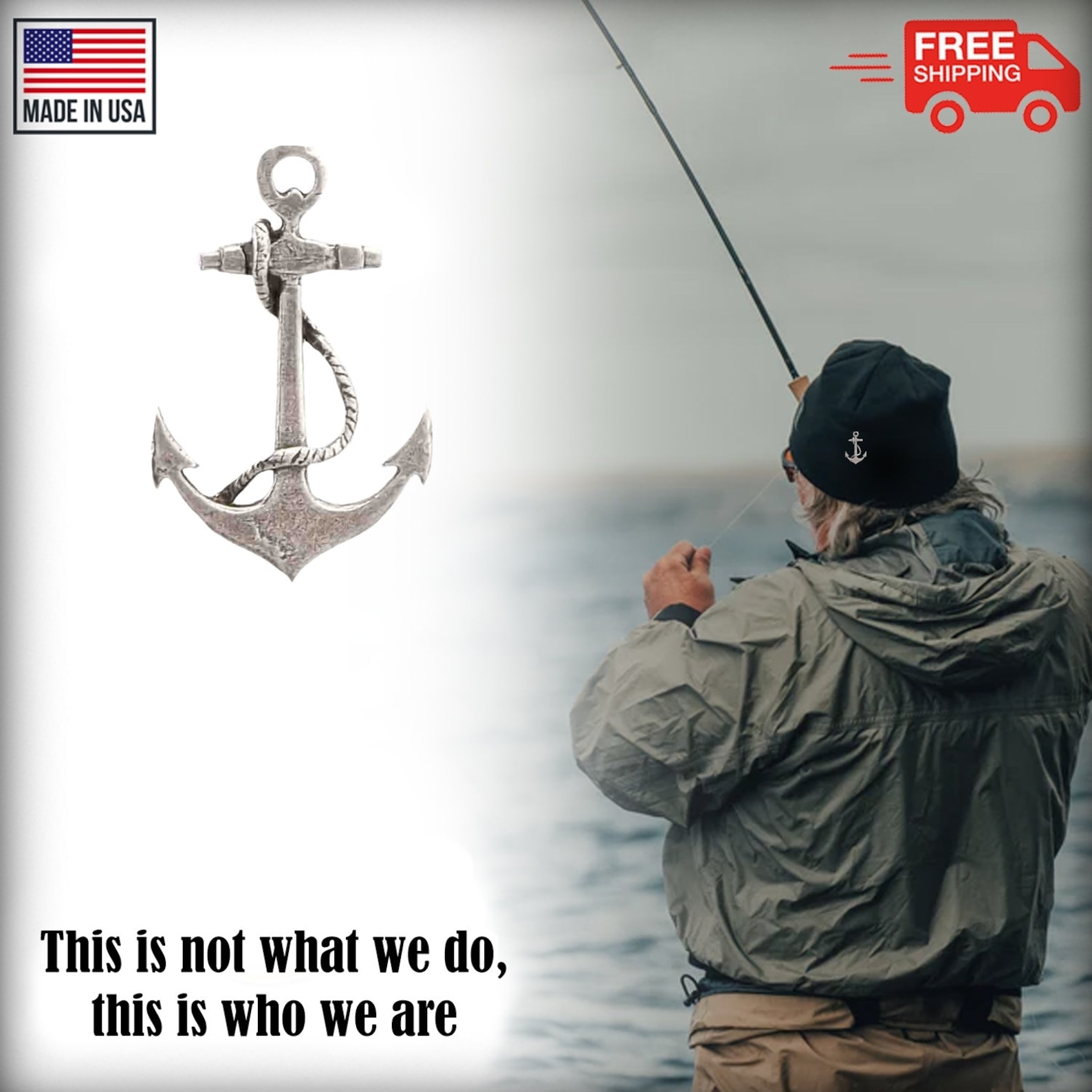 Anchor Pin, Pewter, Anchor, Boat, Ship, Nautical, Sailor, Lapel, Hat ...