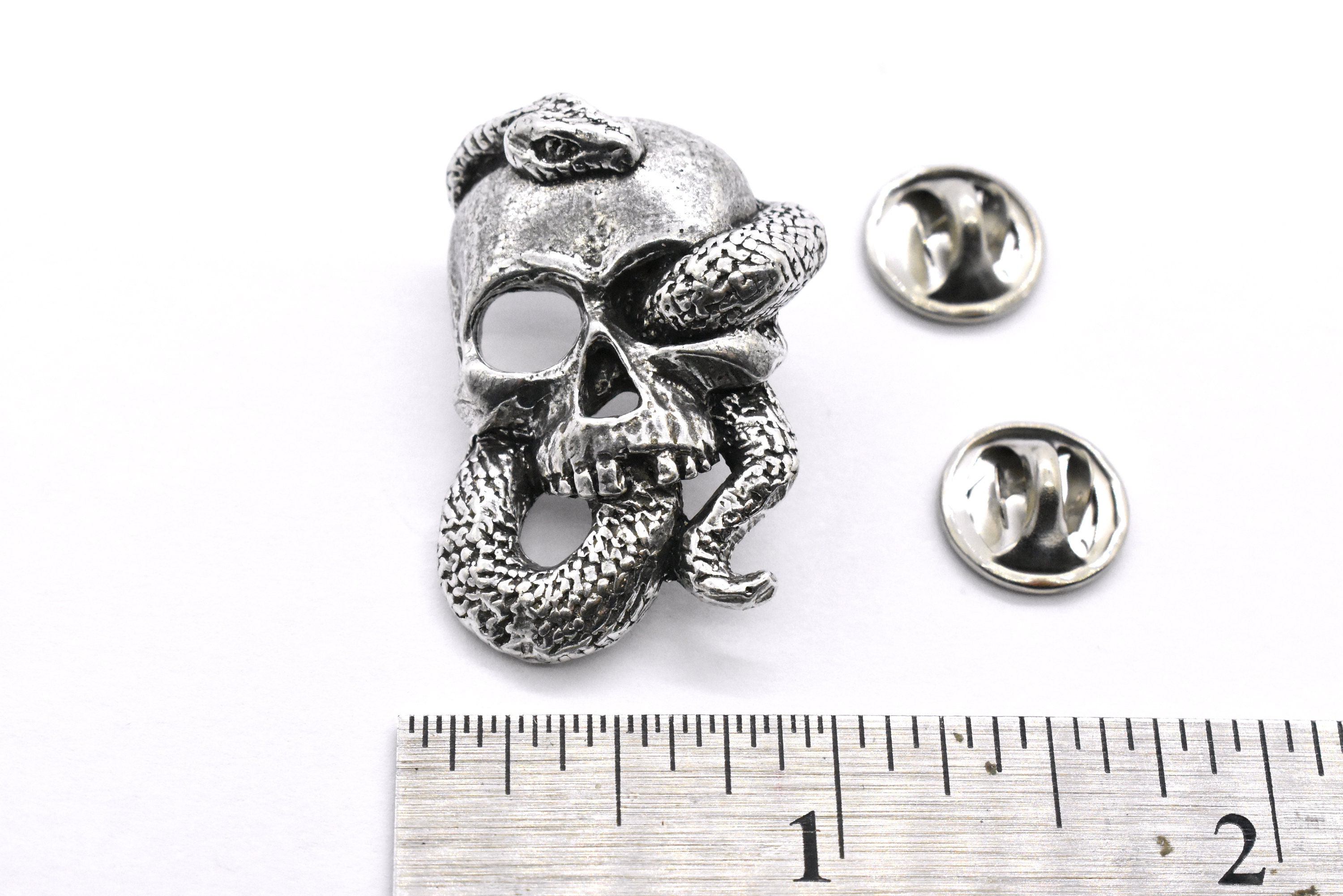 Snake Skull Pin, Skeleton, Serpent, Norse, Celtic, Gothic, Medieval ...