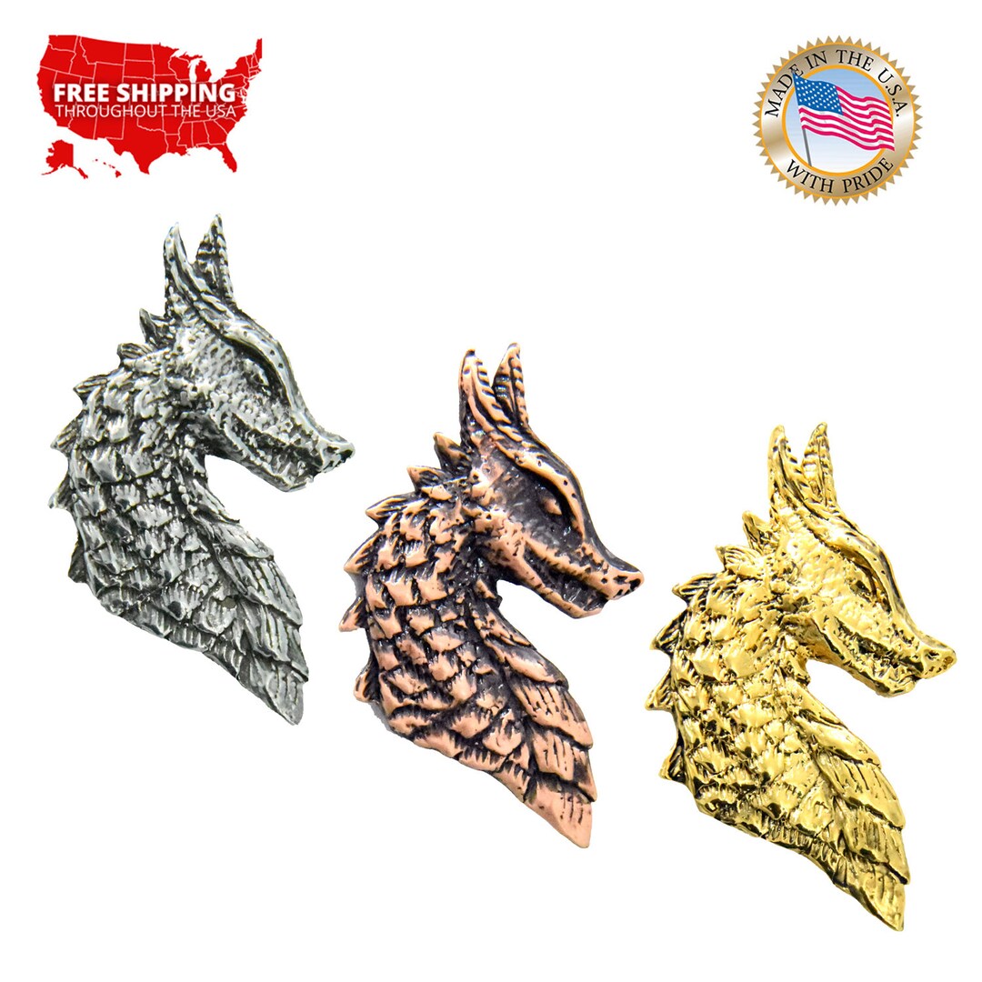 Dragon Head Pin, Mythical, Fire, Viking, Norse, Celtic, Gothic, Pins ...