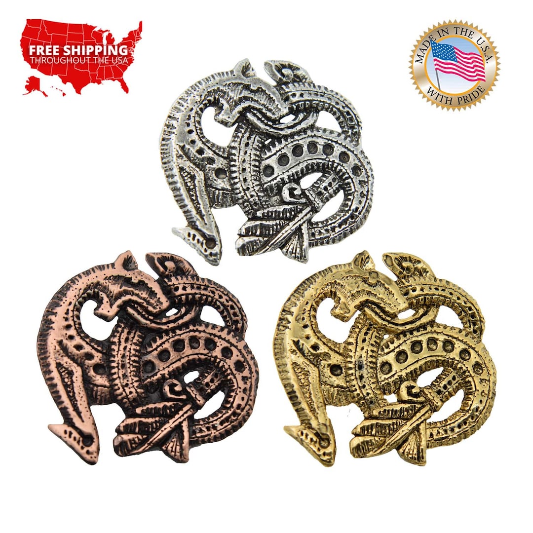 Viking Dragon Pin, Serpent, Norse, Viking, Celtic, Gothic, Medieval ...