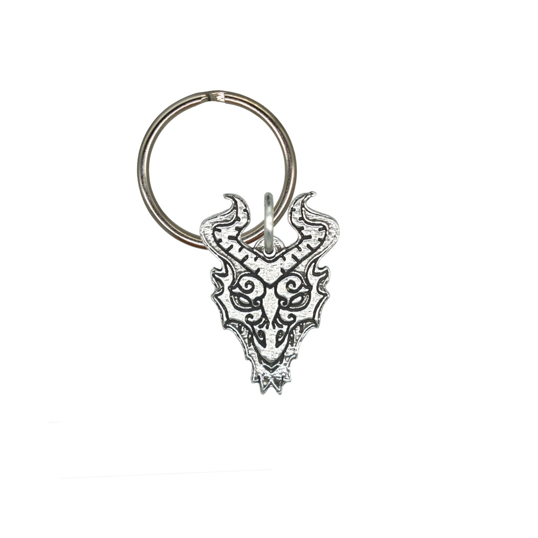 Dragon Head Keychain, G104KC, 2 Inch, Metal, Viking, Norse, Pewter, Key ...