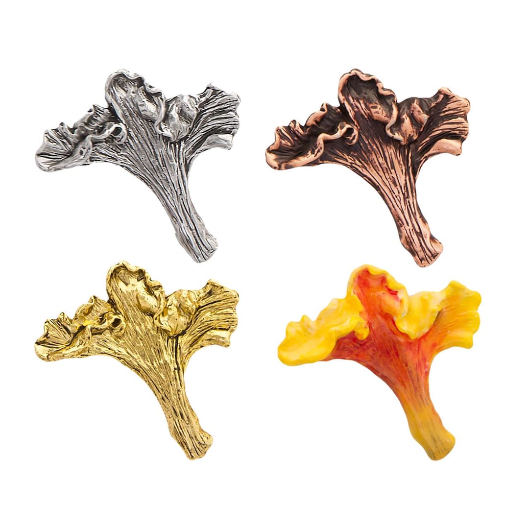 Chanterelle Mushroom Pin, Pewter, Mushroom, Fungi, Nature, Lapel, Hat ...