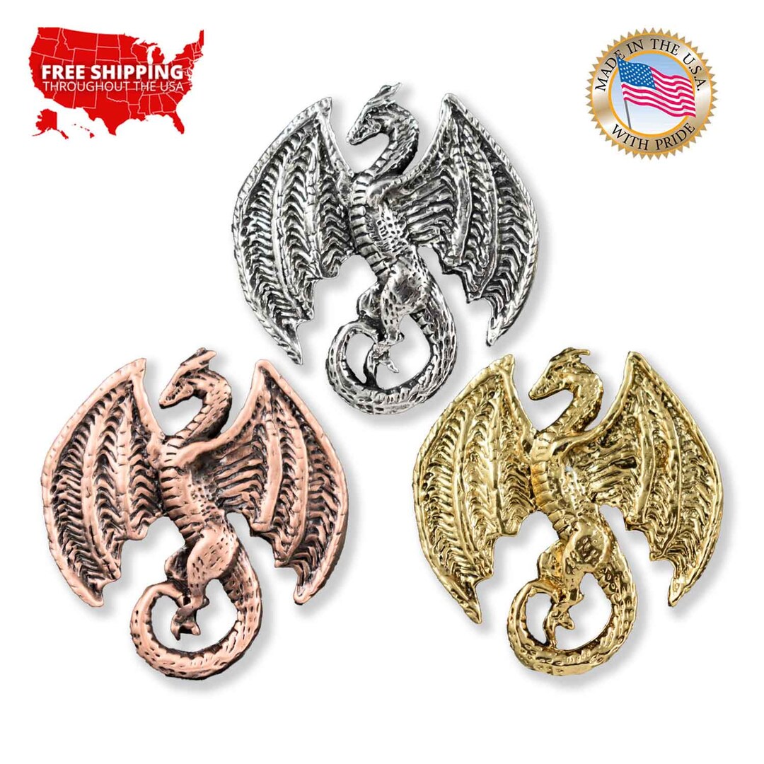 Dragon Flying Pin, Mythical, Fire, Viking, Norse, Celtic, Gothic, Pins ...